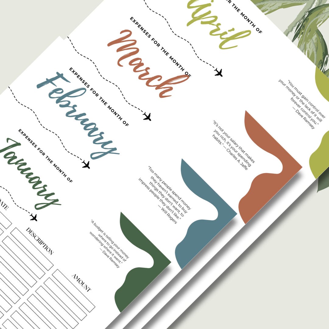 Printable Monthly Expenses Tracker With Quotables - Etsy