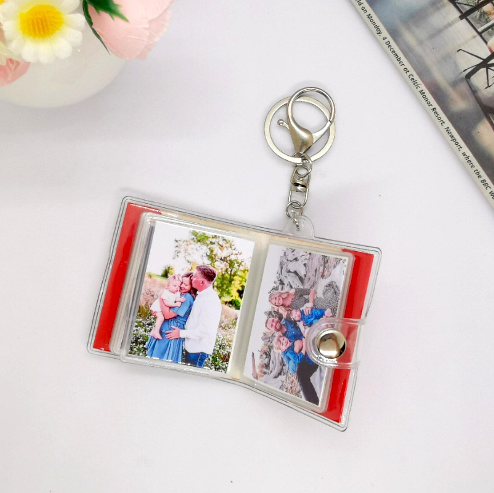 Personalized Photo Album Keychain,2 Inch Keychain, Custom Photo Album ...