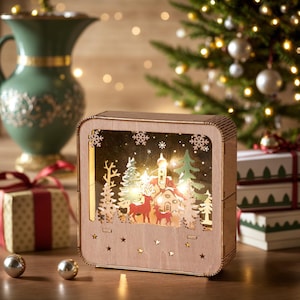 Personalized 3D Stereo Wood Carving Night Light, 3d Wood Night Light ...
