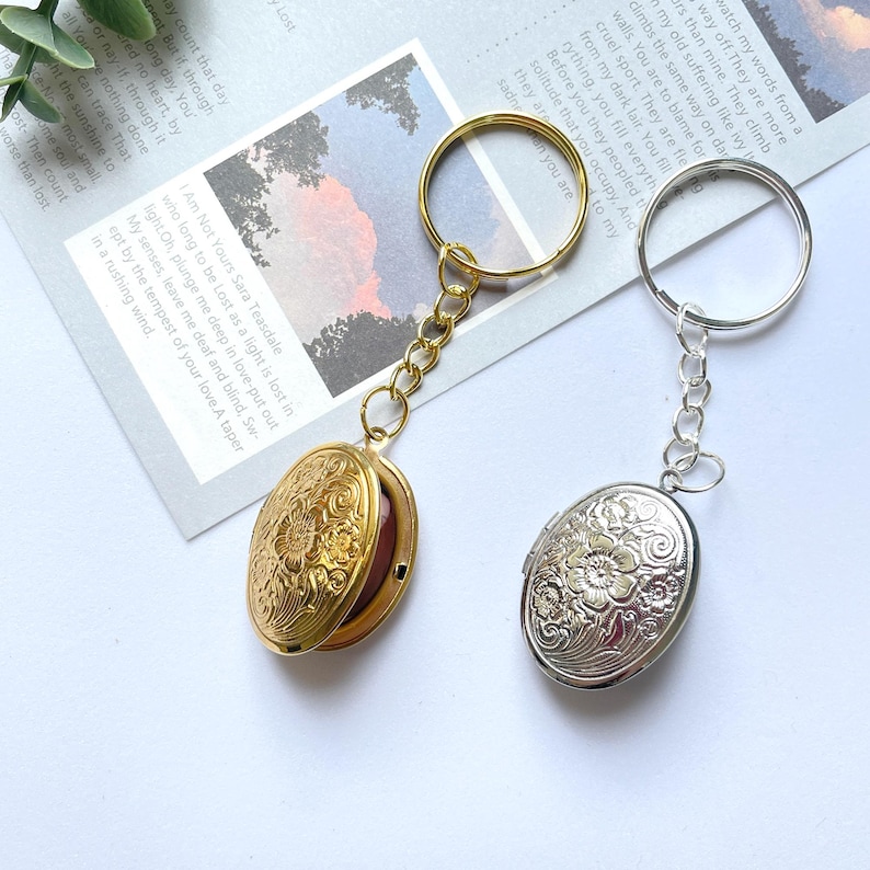 Personalised Photo Keychain, Photo Locket, Actual Handwriting Keyring ...