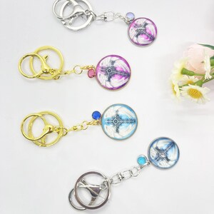 Personalized Christian Keychains, Cross Angel Wings Metal Keychain ...