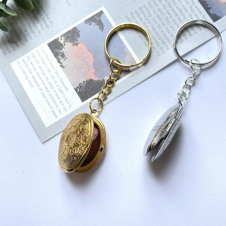 Personalised Photo Keychain, Photo Locket, Actual Handwriting Keyring ...