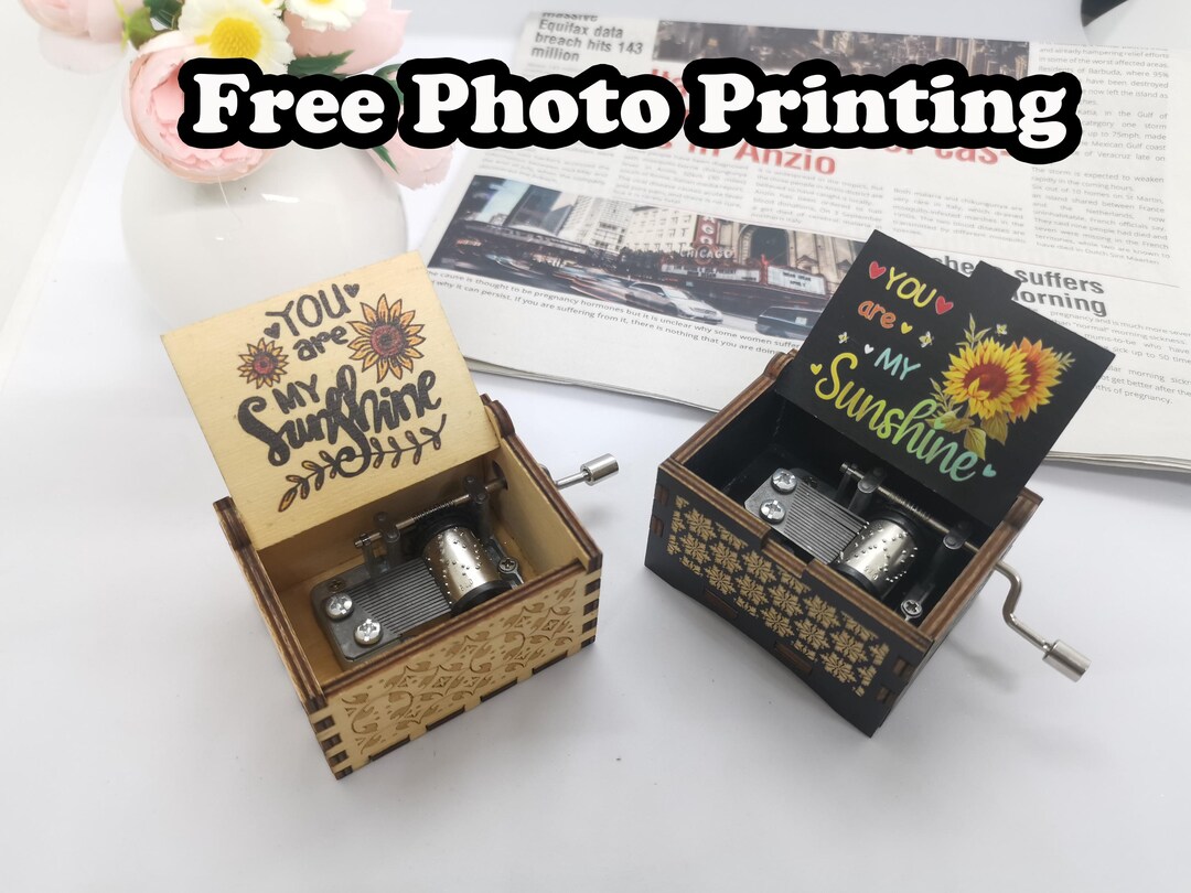 Photo Memory Music Box | Customizable Interior Photo Insert | Baby ...