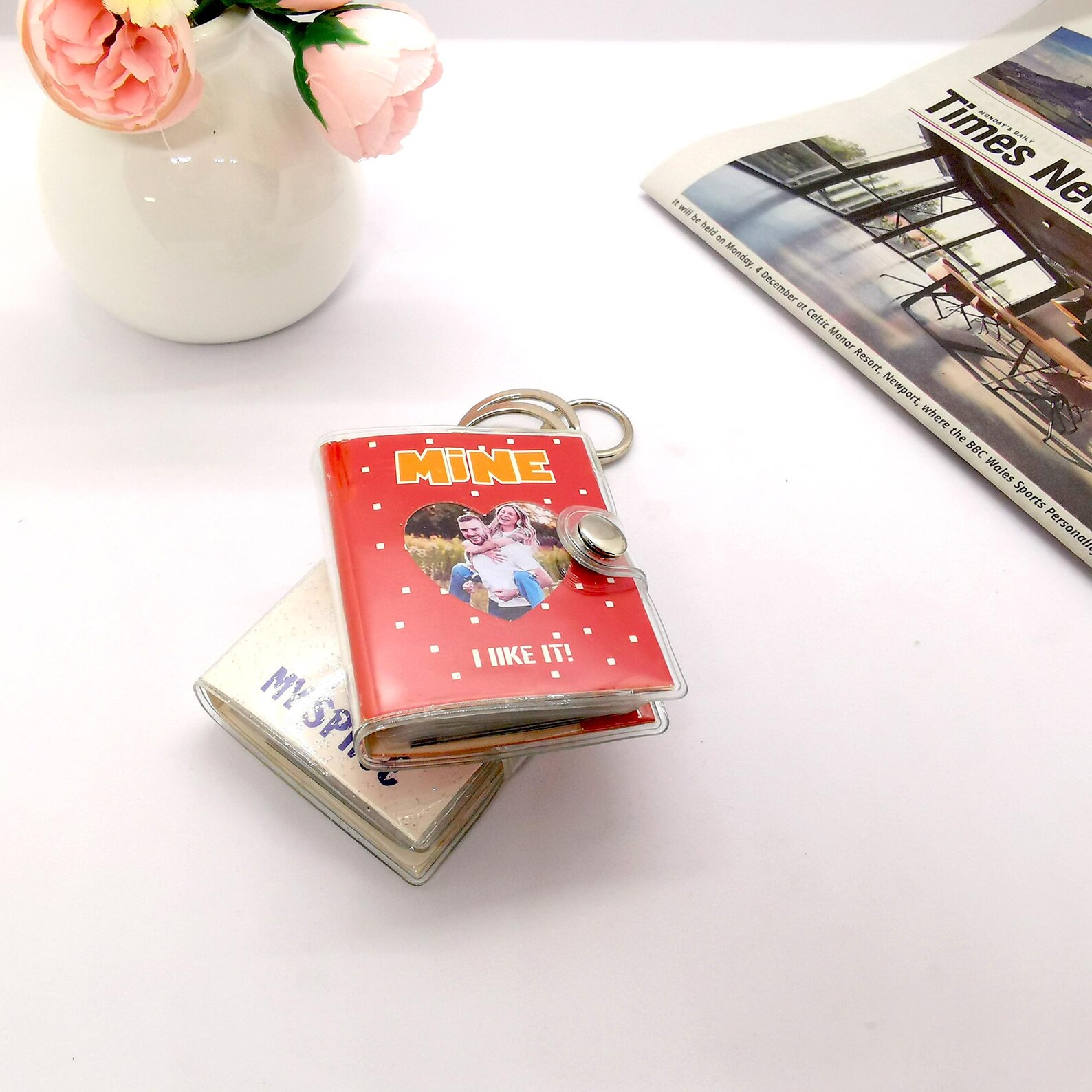 Personalized Photo Album Keychain,2 Inch Keychain, Custom Photo Album ...