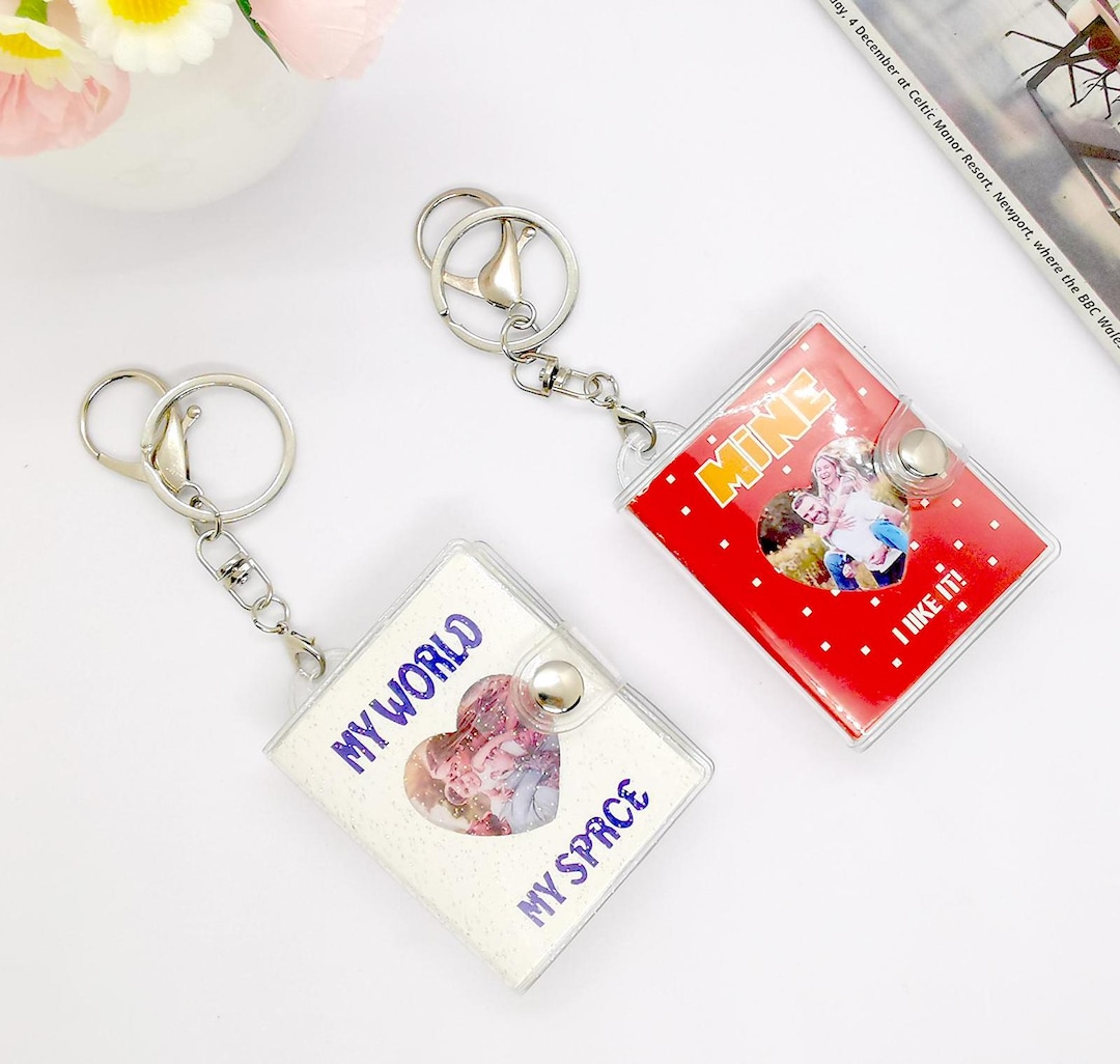 Personalized Photo Album Keychain,2 Inch Keychain, Custom Photo Album ...