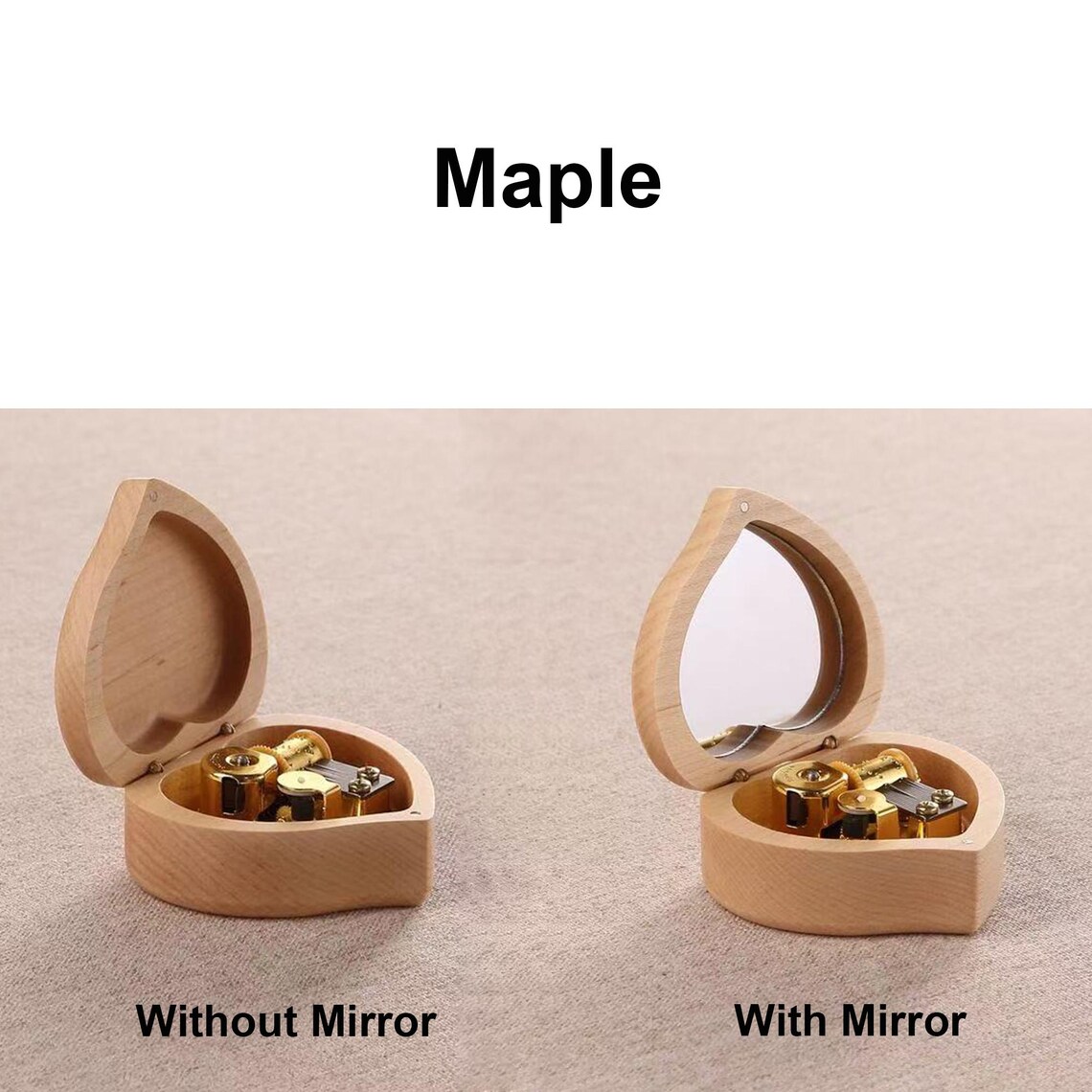 Personalized Walnut Wood Music Box, Birth Month Flower Music Box ...