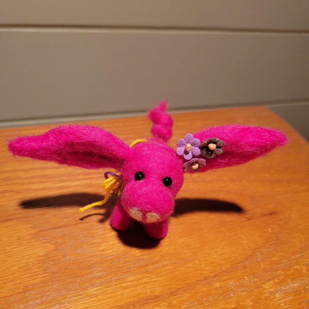 Petunia the Needle Felted Flying Pig - Etsy