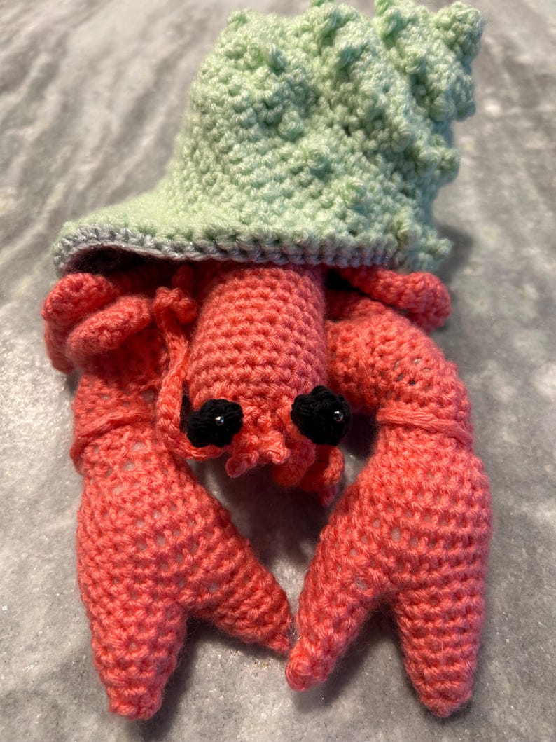 Crocheted Hermit Crab Conch Shell Plush Toy - Etsy