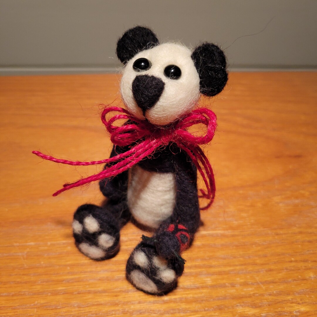 Skinny Minnie the Needle Felted Panda Bear - Etsy