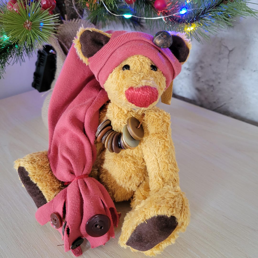 Winter Ski Red/rust Handmade Teddy Bear - Etsy