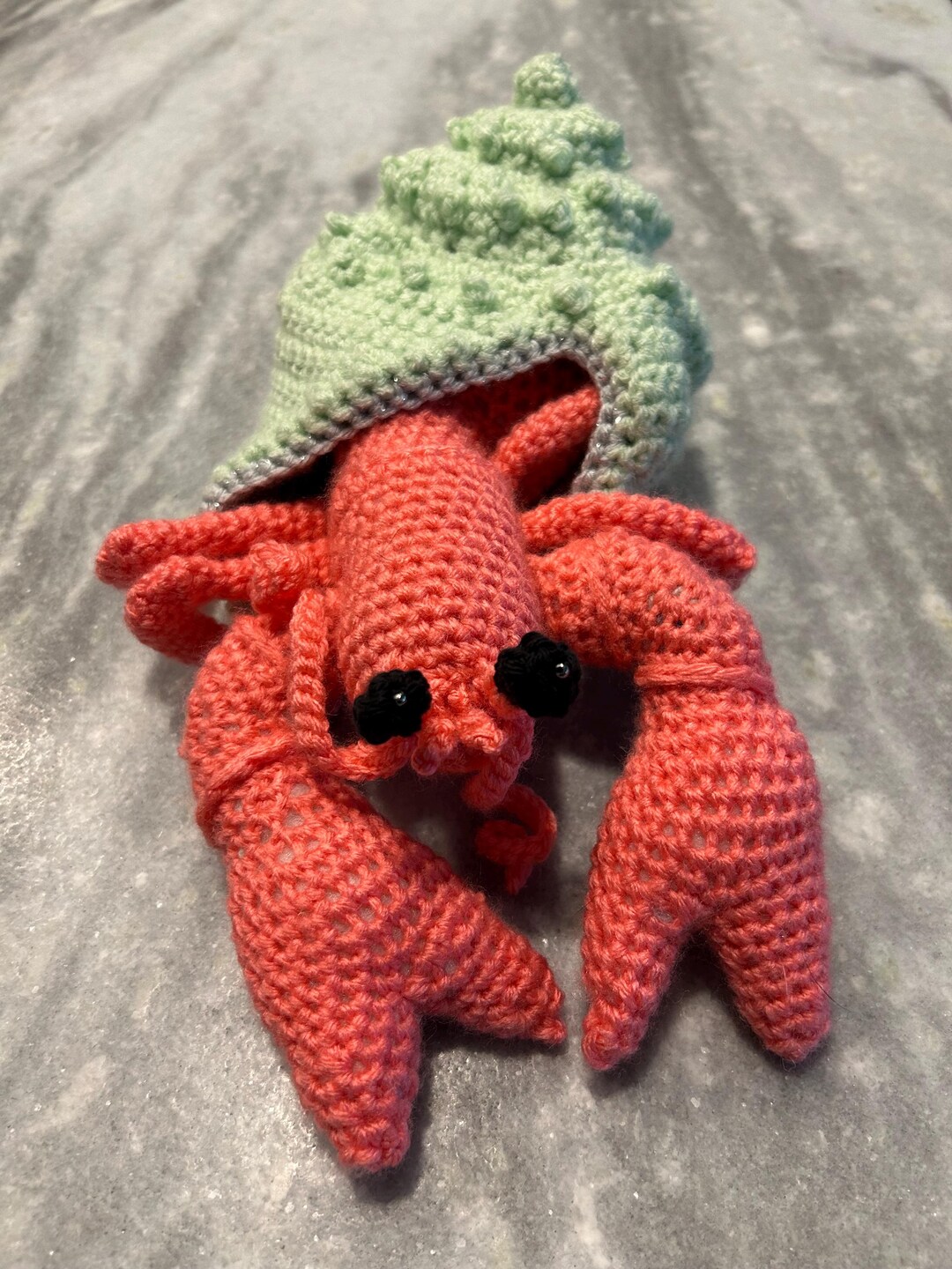 Crocheted Hermit Crab Conch Shell Plush Toy - Etsy