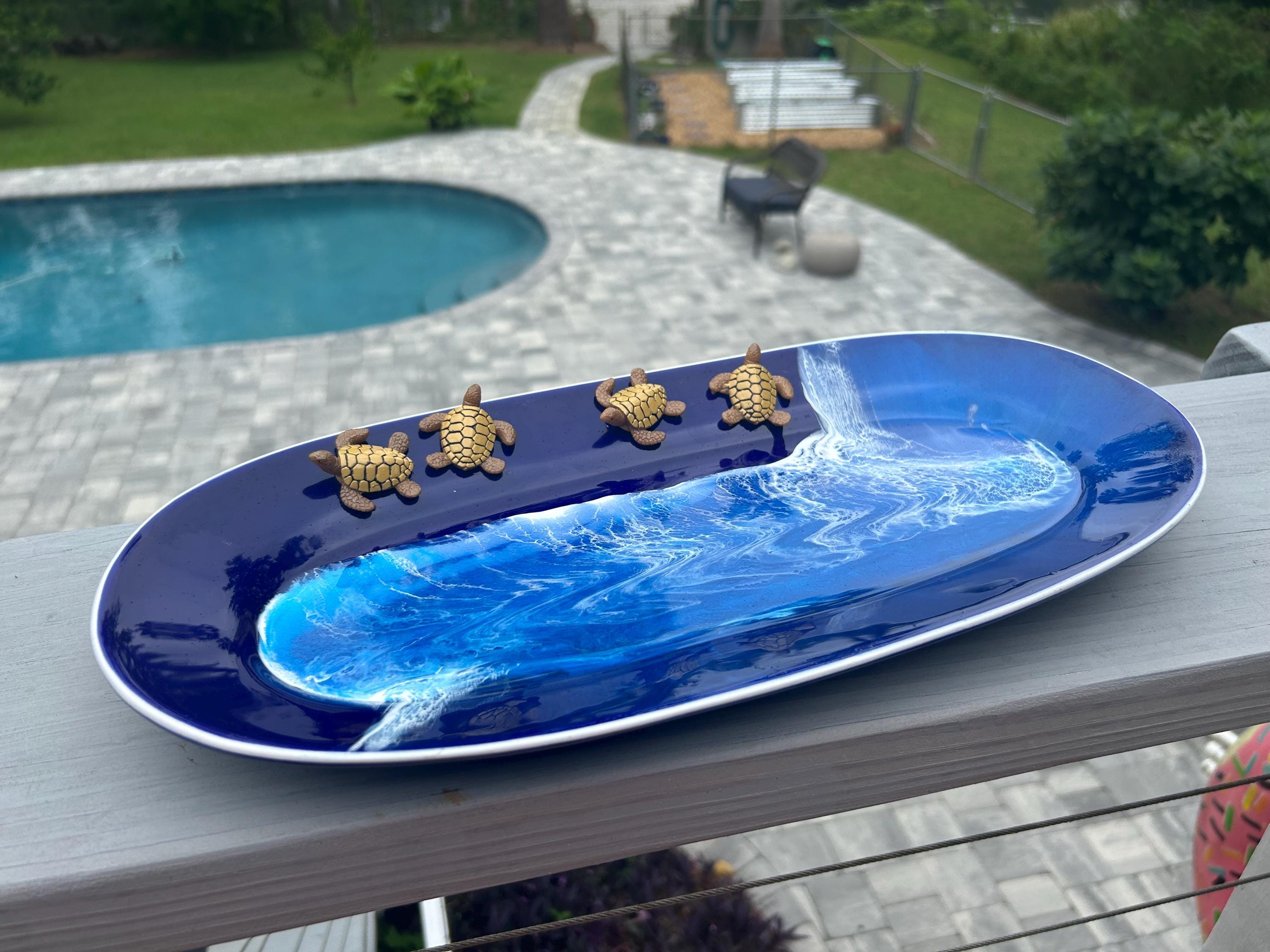 Ceramic Ocean Sea Turtle Serving Tray - Etsy