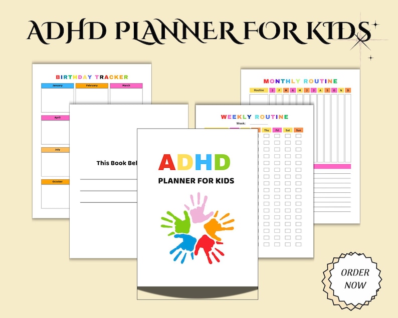 ADHD Planner for Kids | printable Focus & Behavior Organizer, Visual ...