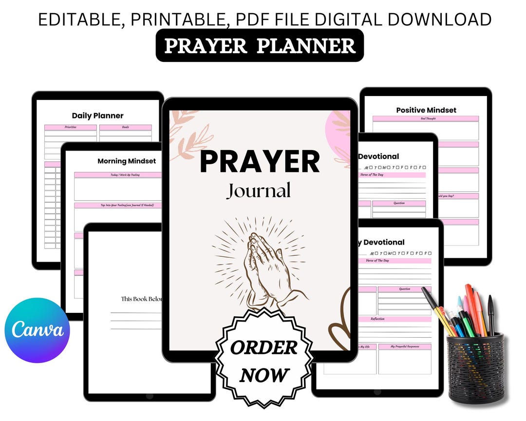 Prayer Journal Planner: Scripture Study, Gratitude, Faith Goals ...
