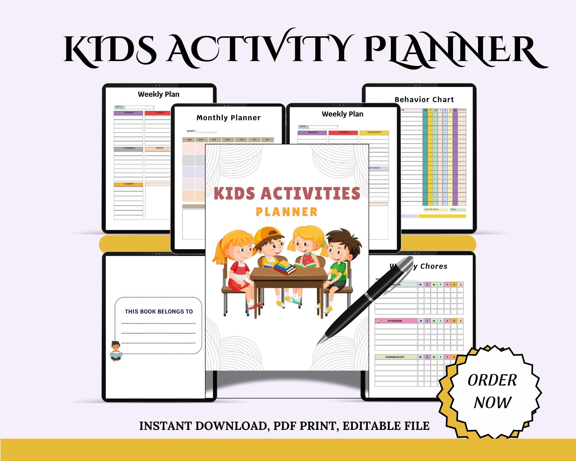 2025 Kids Activity Planner Printable | Daily & Weekly Schedule for ...