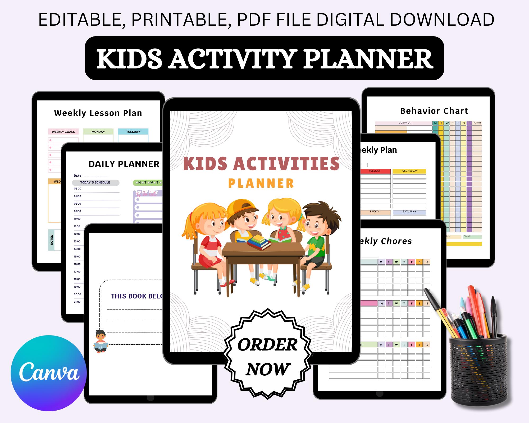 2025 Kids Activity Planner Printable | Daily & Weekly Schedule for ...