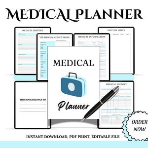 Comprehensive Medical Planner Printable | Health Tracker, Appointment ...