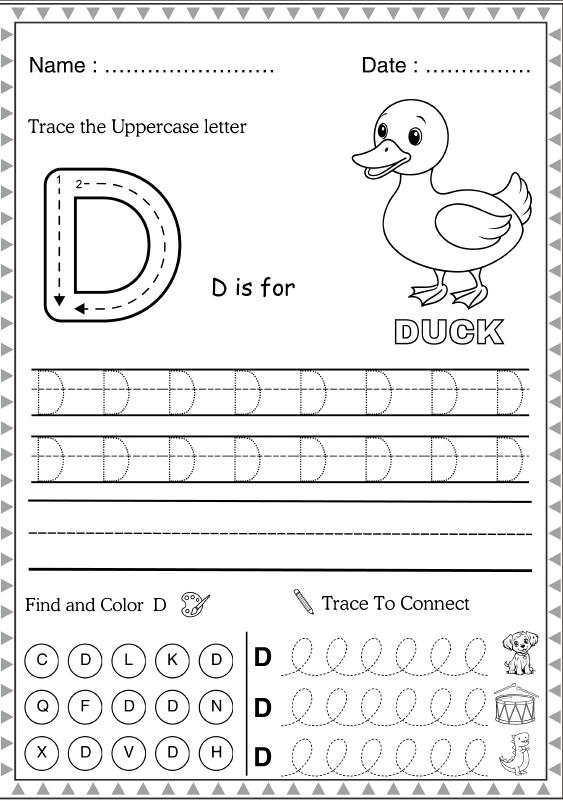 Preschool Alphabet & Number Tracing Worksheets : Alphabet and Number ...