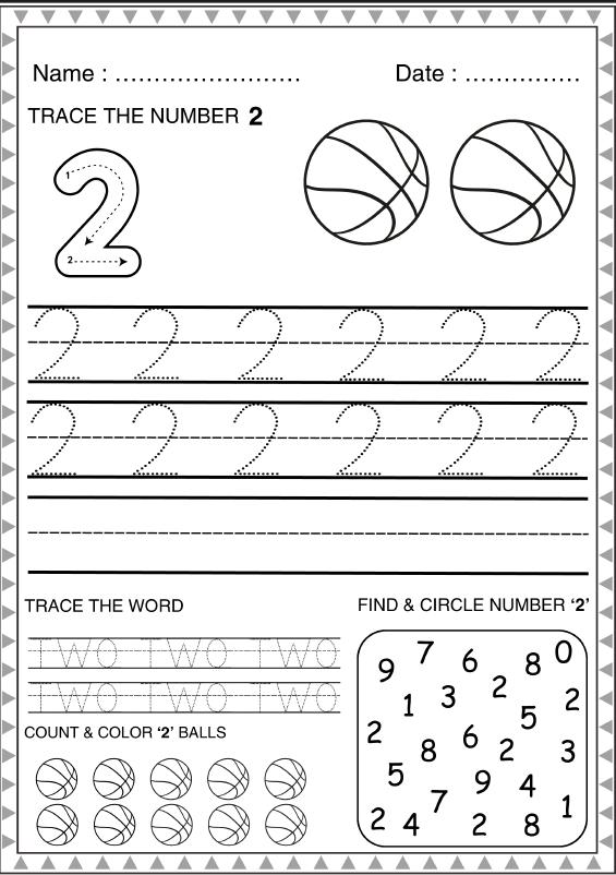 Preschool Alphabet & Number Tracing Worksheets : Alphabet and Number ...