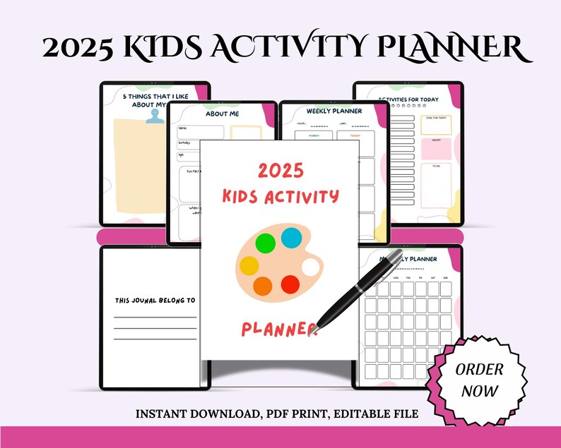 2025 Kids Activity Planner Printable | Daily & Weekly Schedule for ...