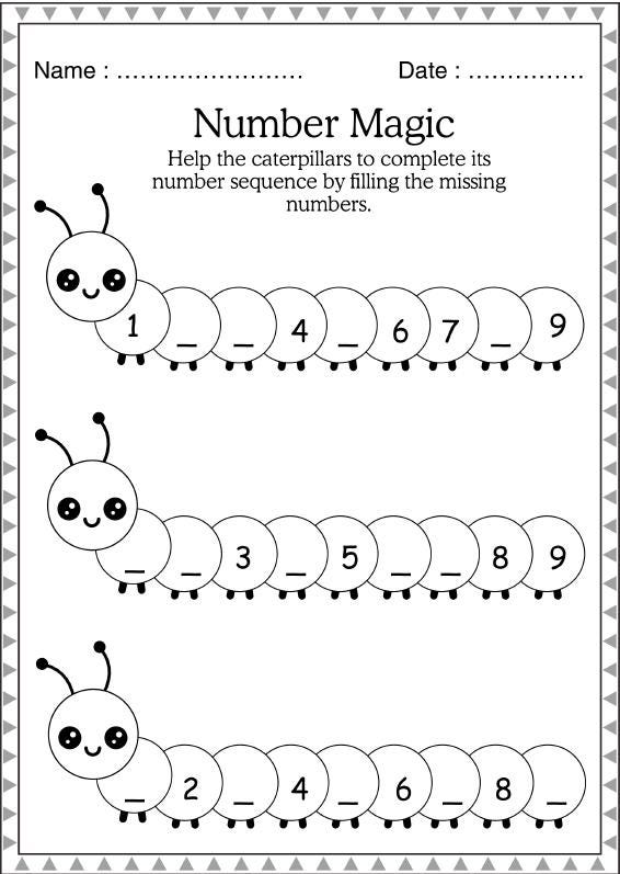 Preschool Alphabet & Number Tracing Worksheets : Alphabet and Number ...