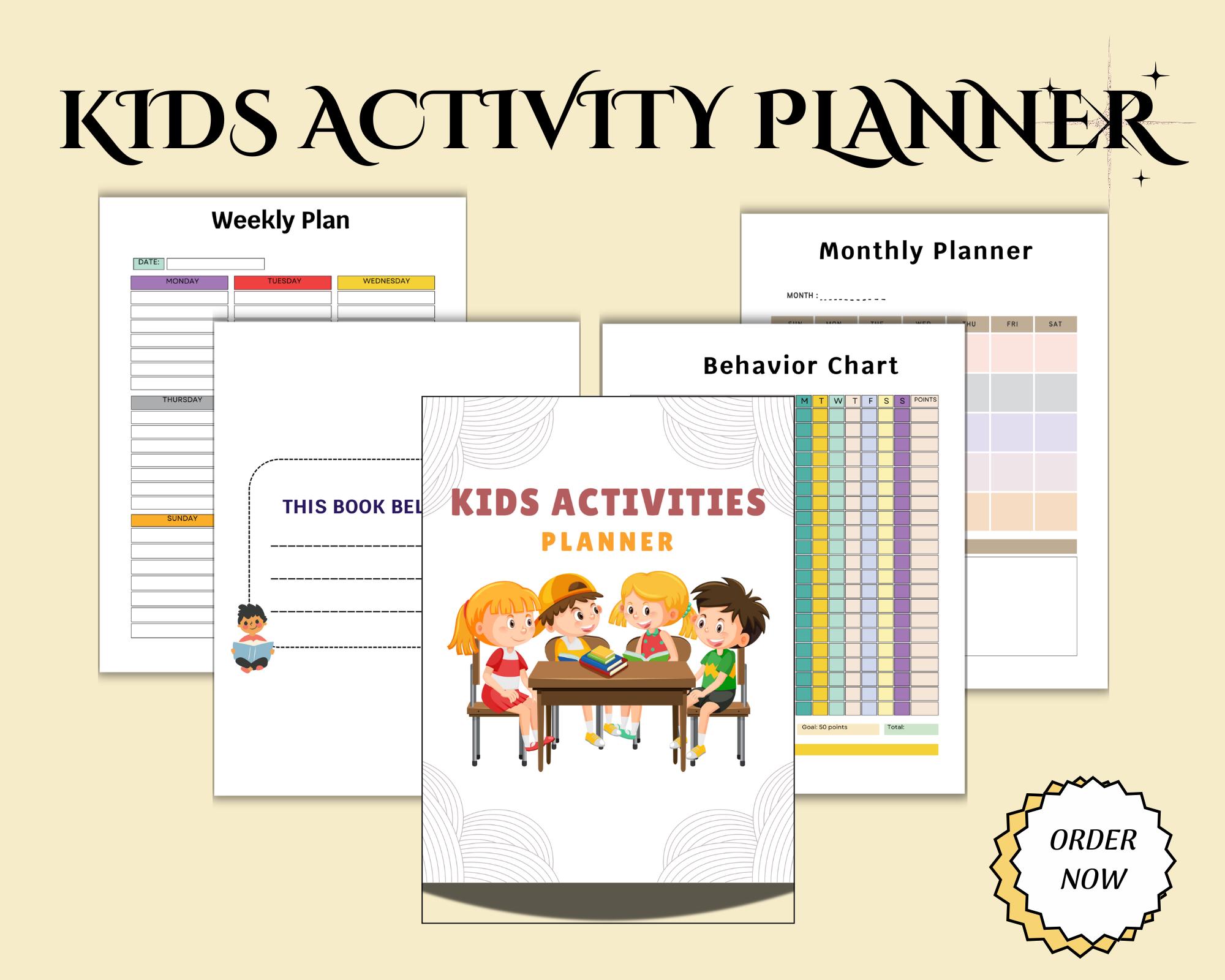 2025 Kids Activity Planner Printable | Daily & Weekly Schedule for ...