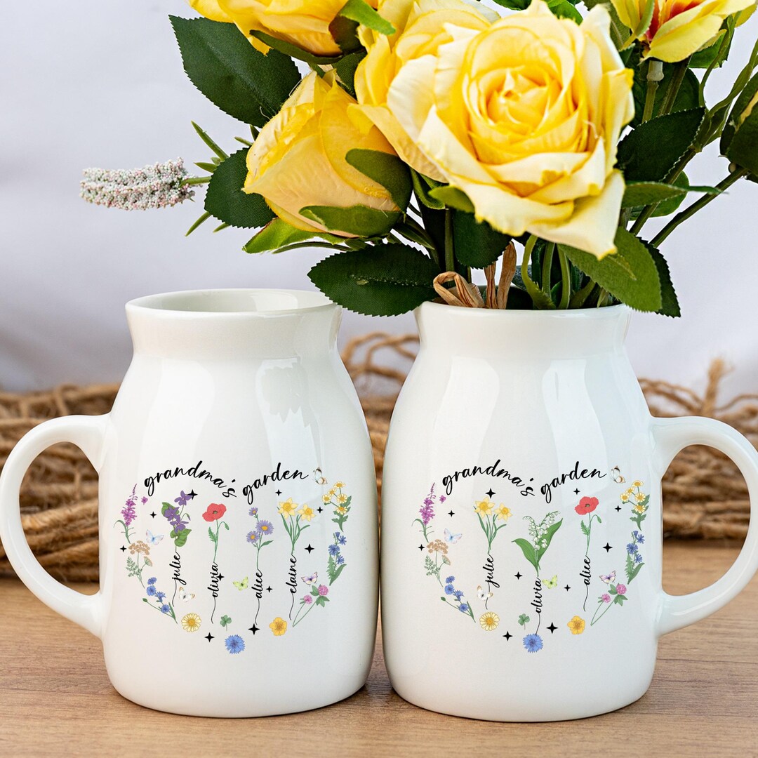 Custom Grandma‘s Garden Vase,nana Gifts,floral Vase With Kids Name,kids ...