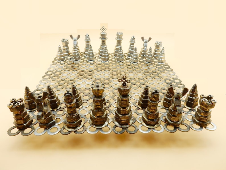 Chessboard Artistic Chess Passion Chess Scrap Metals Metal Sculpture ...