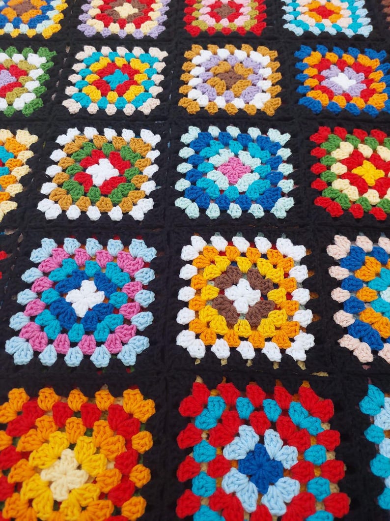Afghan Crochet, Granny Square Blanket, Handmade Gifts, Tv Blanket - Etsy