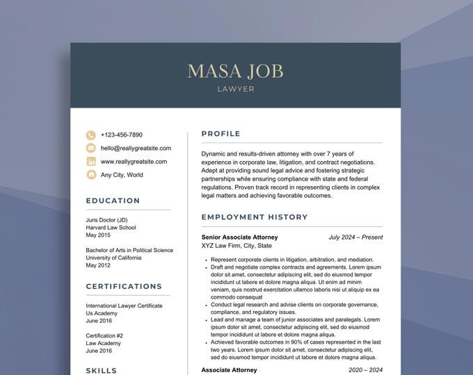 Resume Template | Modern Resume | Simple Resume | Professional Resume ...