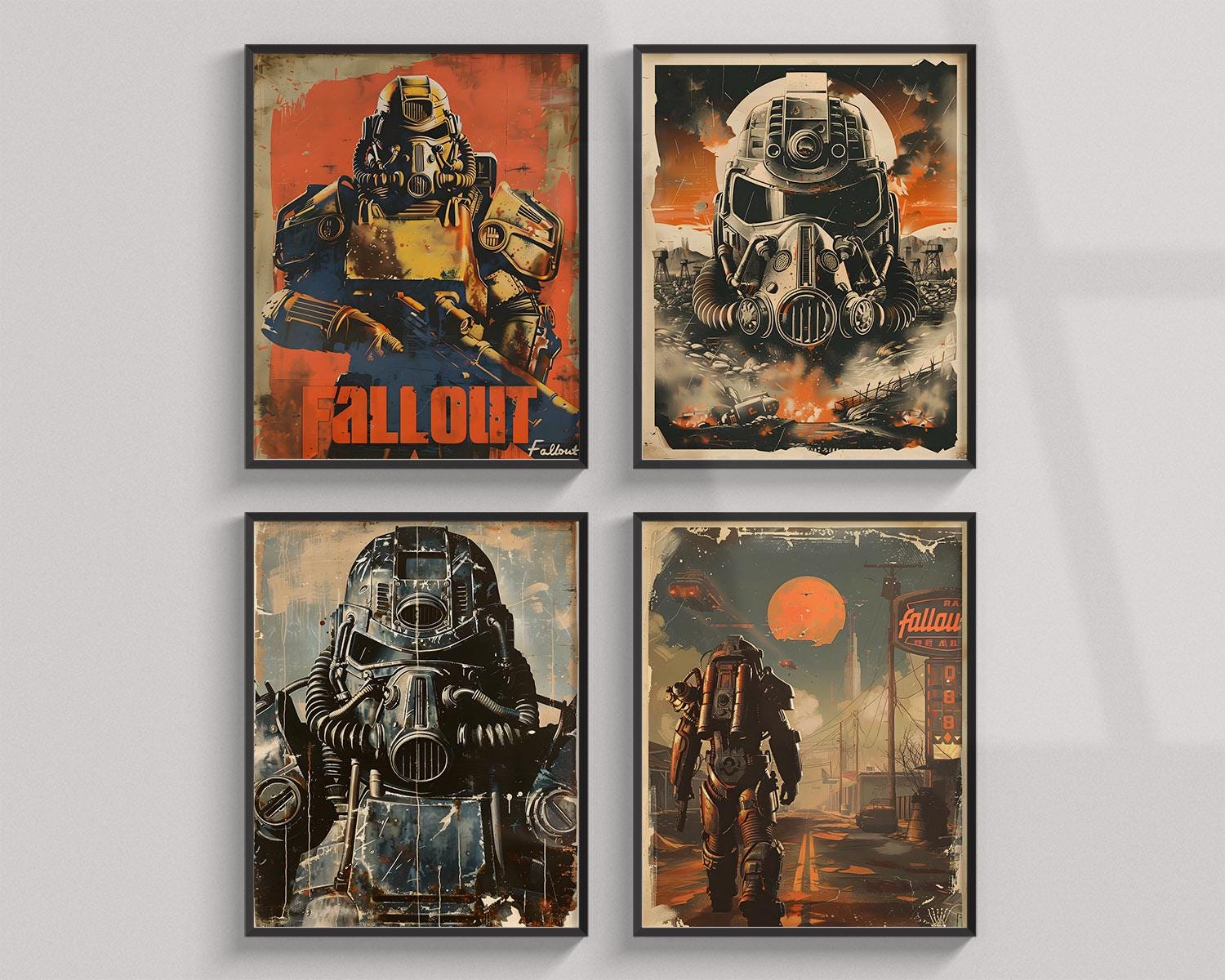 Fallout Poster Printable, Power Armour Art Print, Set of Video Game ...