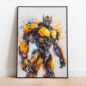 Transformers Art Print, Optimus Prime, Bumblebee, Set of Watercolor ...