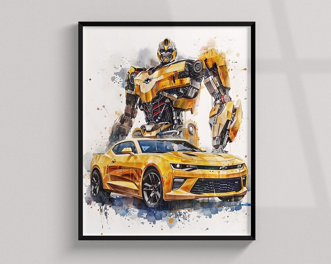 Transformers Prints, Bumblebee Poster, Watercolor Movie Posters ...