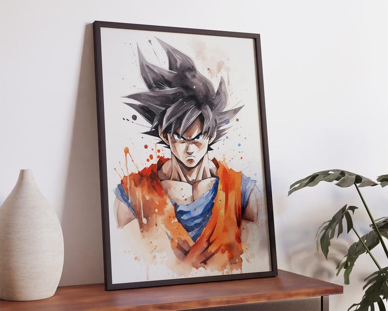 Watercolor Dragon Ball Z Poster Printable. Set of 6 Superheroes Anime ...