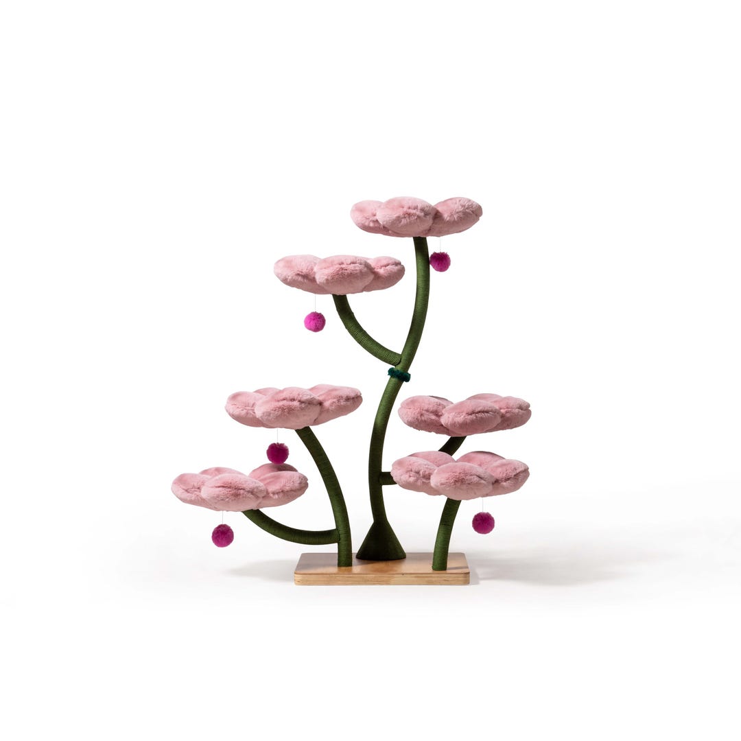 Pink Cat Tree, Flower Cat Bed, Cat Scratching Post, Cat Tree Tower ...