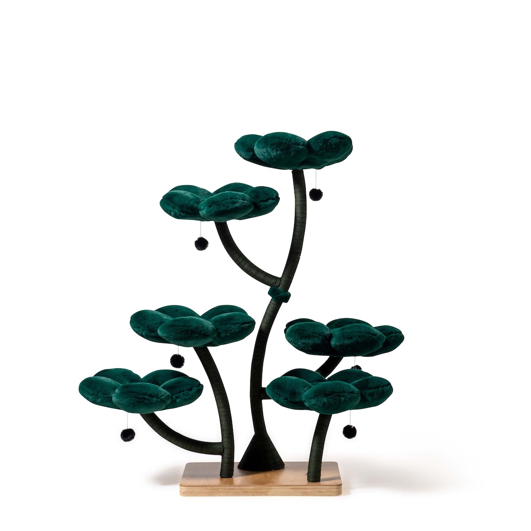 Green Cat Tree, Flower Cat Bed, Cat Scratching Post, Cat Tree Tower ...