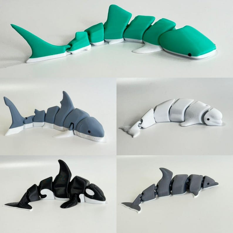 Articulated 3D Printed Fish Toy Set: Pacific Ocean Animals - Etsy