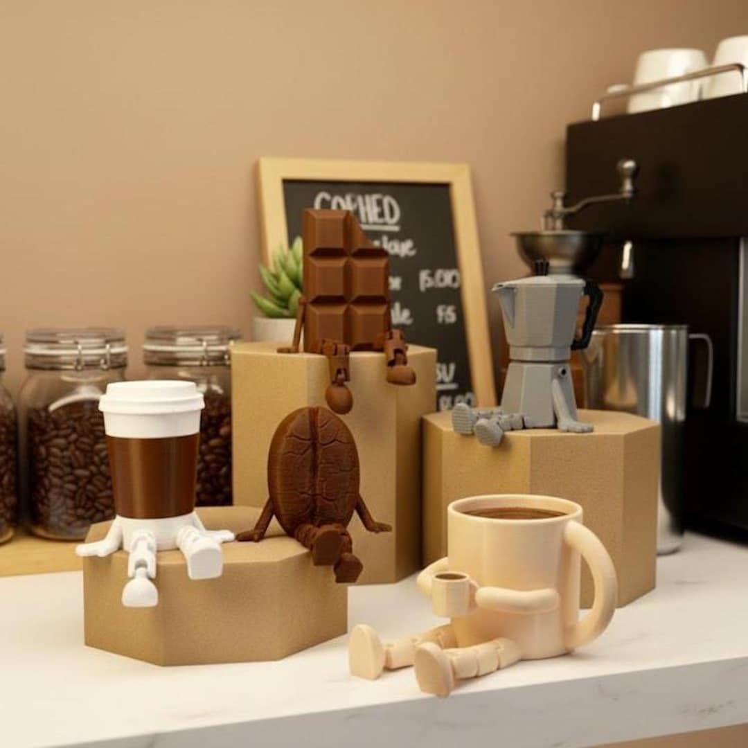 3D Printed Coffee Corner Figurine Set: Moka Pot & Mug - Etsy