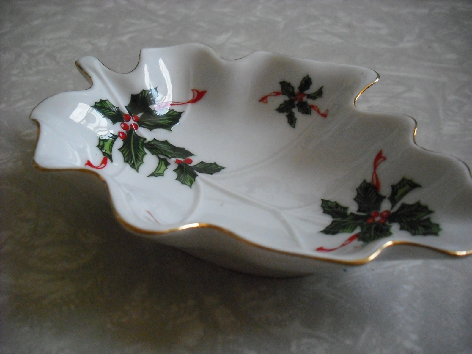 Vintage Dish Christmas Lefton Holly Candy - Etsy
