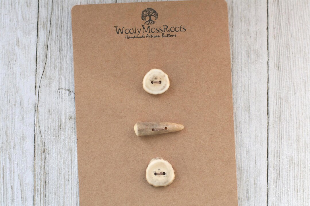 3 Handmade Buttons in Shed Deer Antler {button Mix} - Etsy