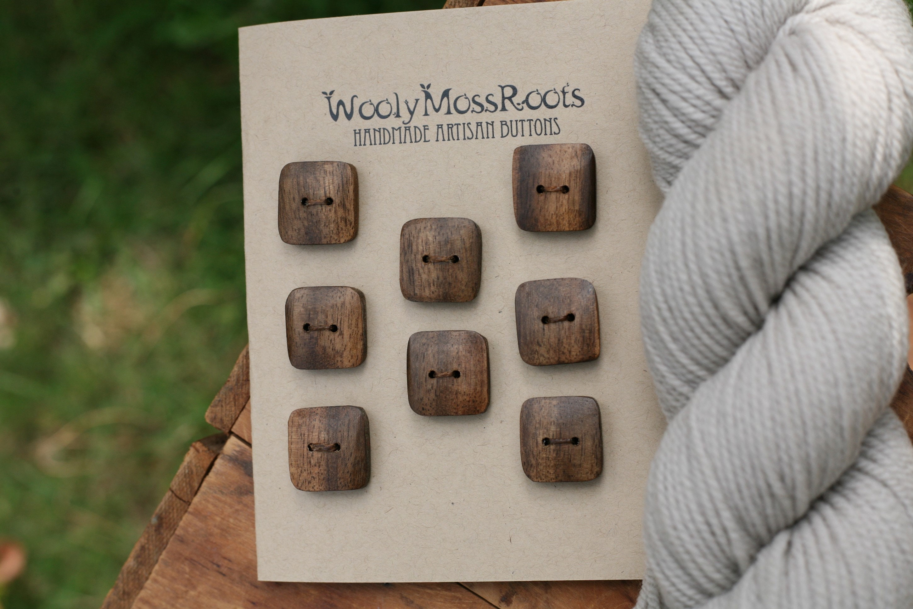 8 Rustic Buttons in Oregon Myrtlewood