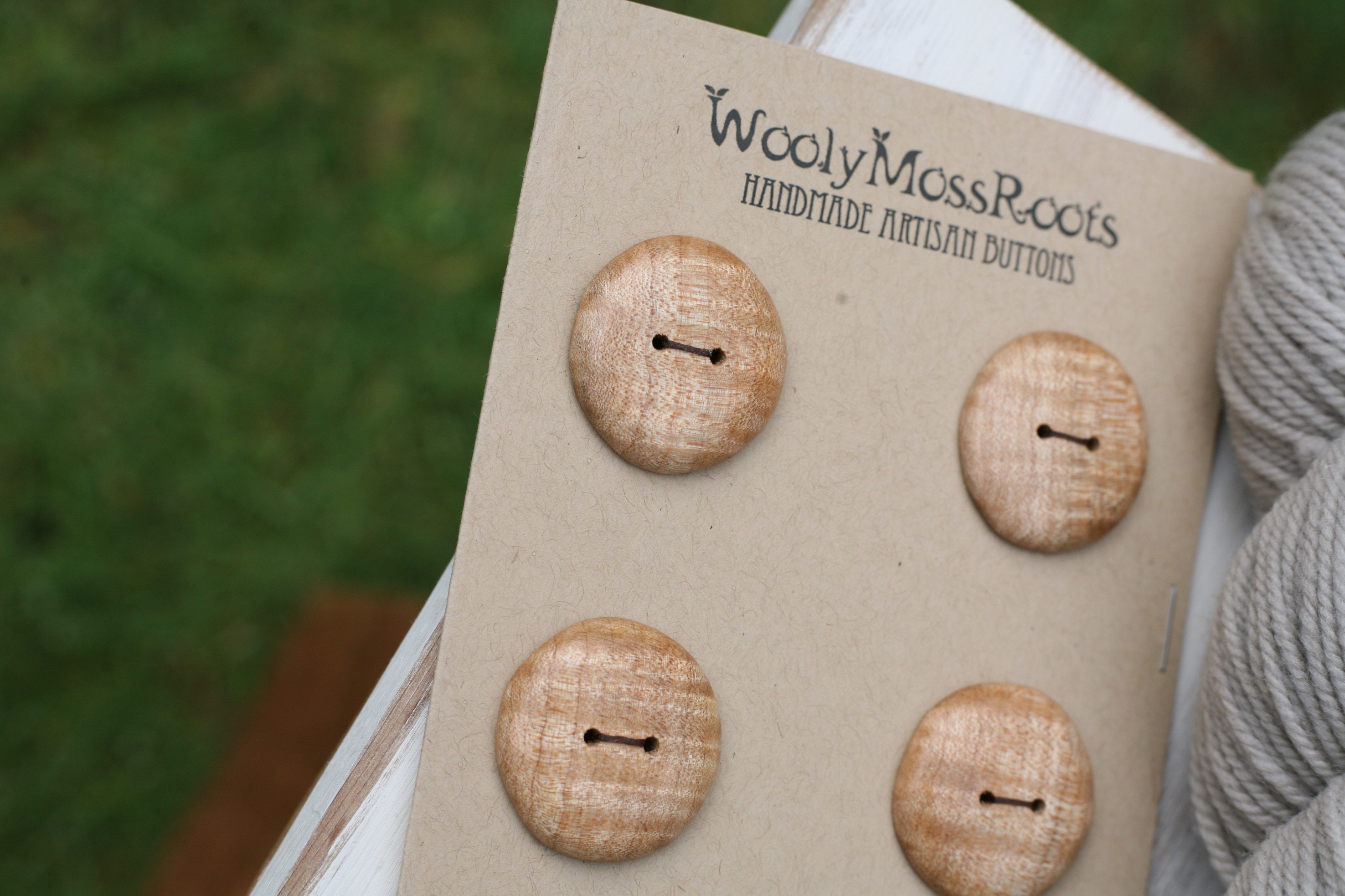 4 Wood Buttons in Oregon Maple