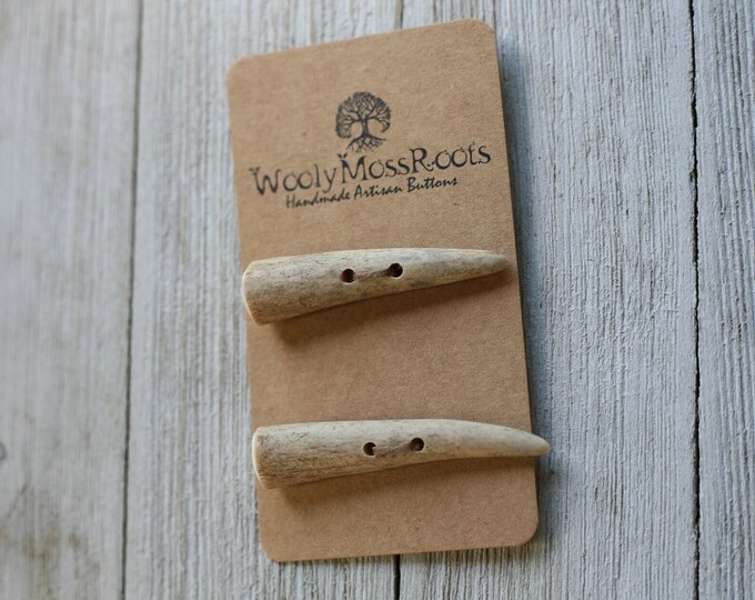 2 Rustic Toggle Buttons in Shed Deer Antler - Etsy