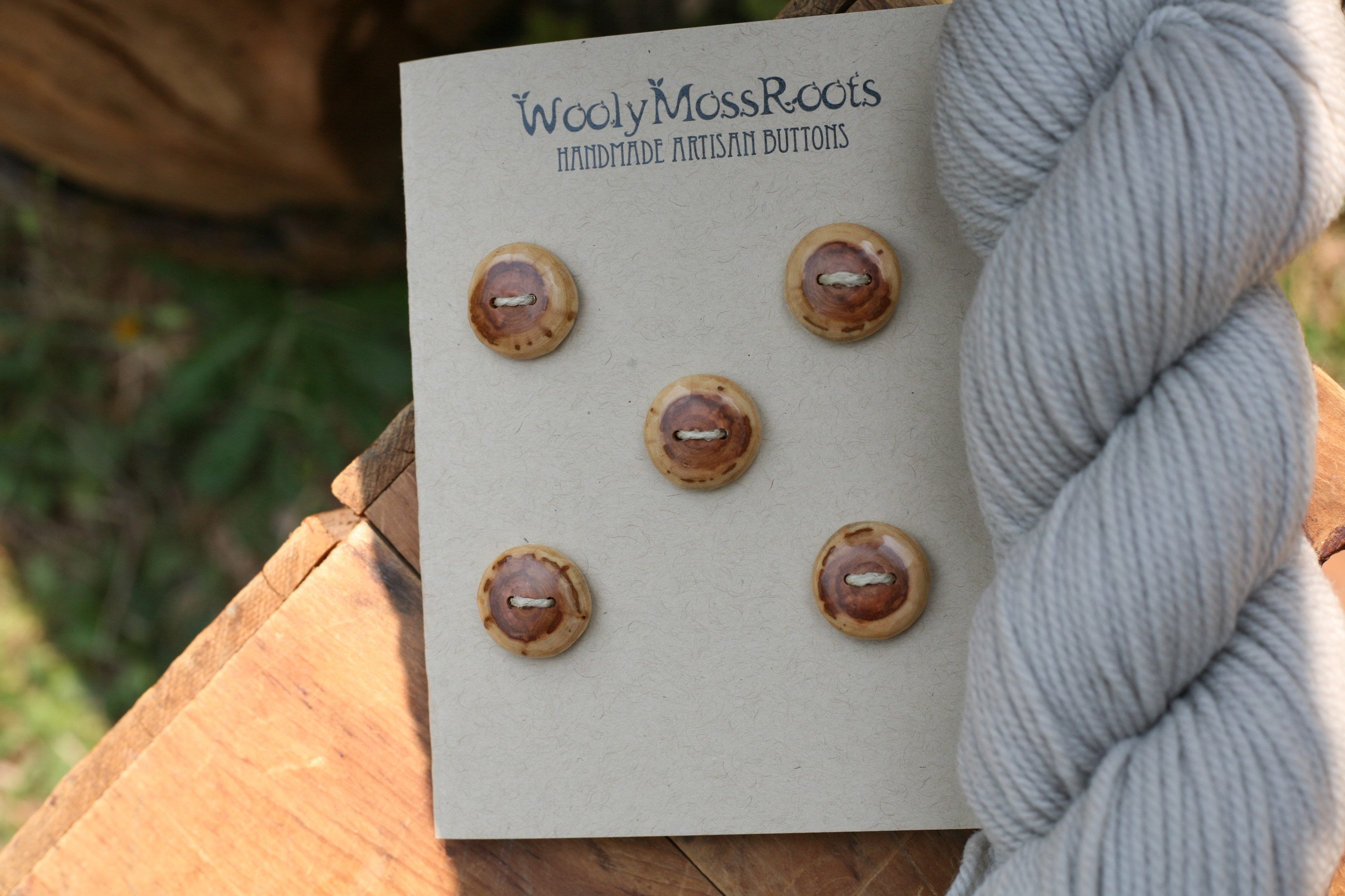 5 Diamond Willow Wood Buttons