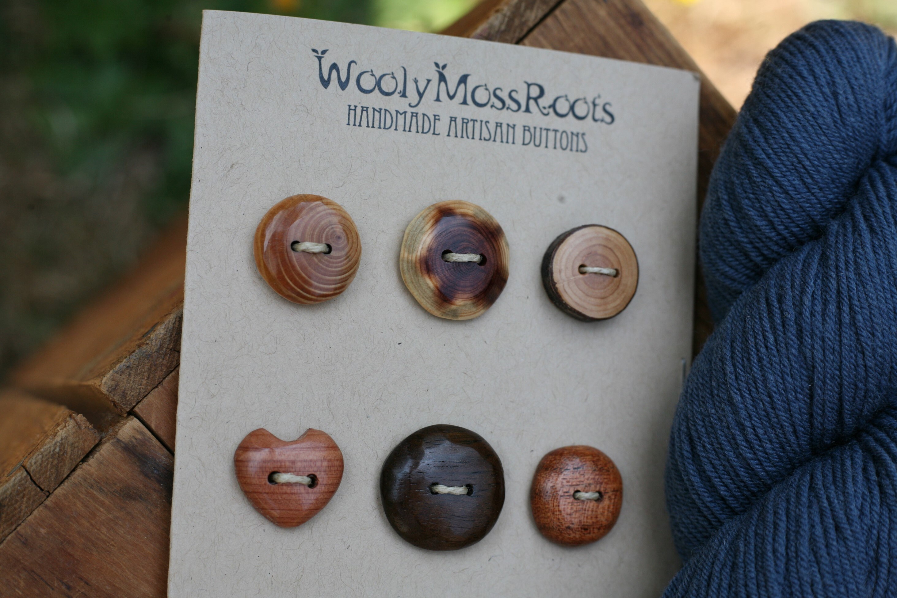 6 Mixed Wood Buttons