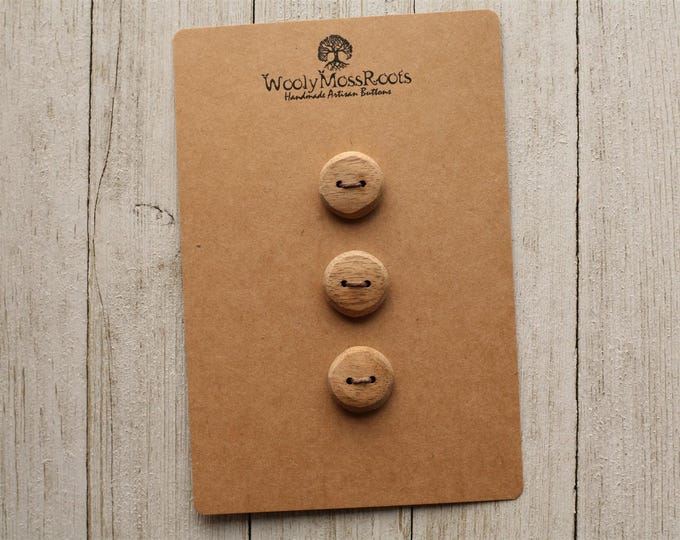 3 Rustic Wood Buttons in Oregon Myrtlewood {3/4"} - Etsy