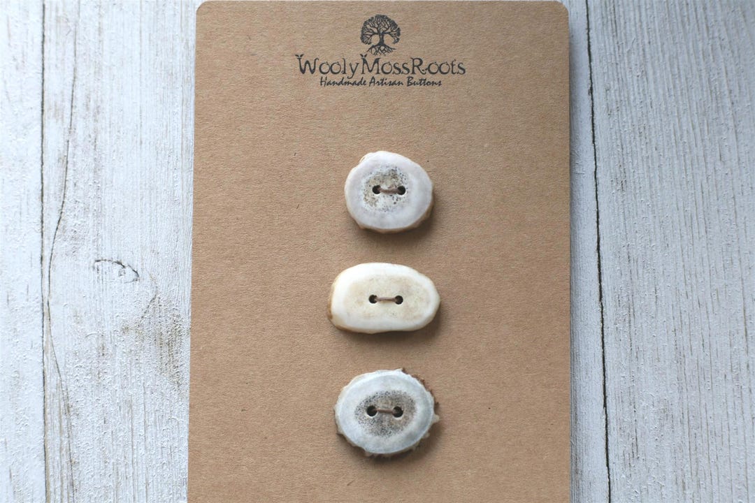 3 Handmade Buttons in Shed Deer Antler {button Mix} - Etsy
