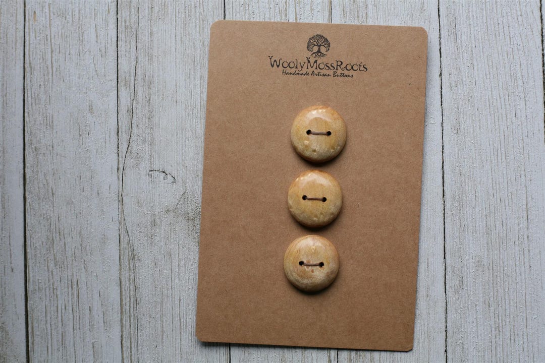 3 Maple Wood Buttons {1"} - Etsy