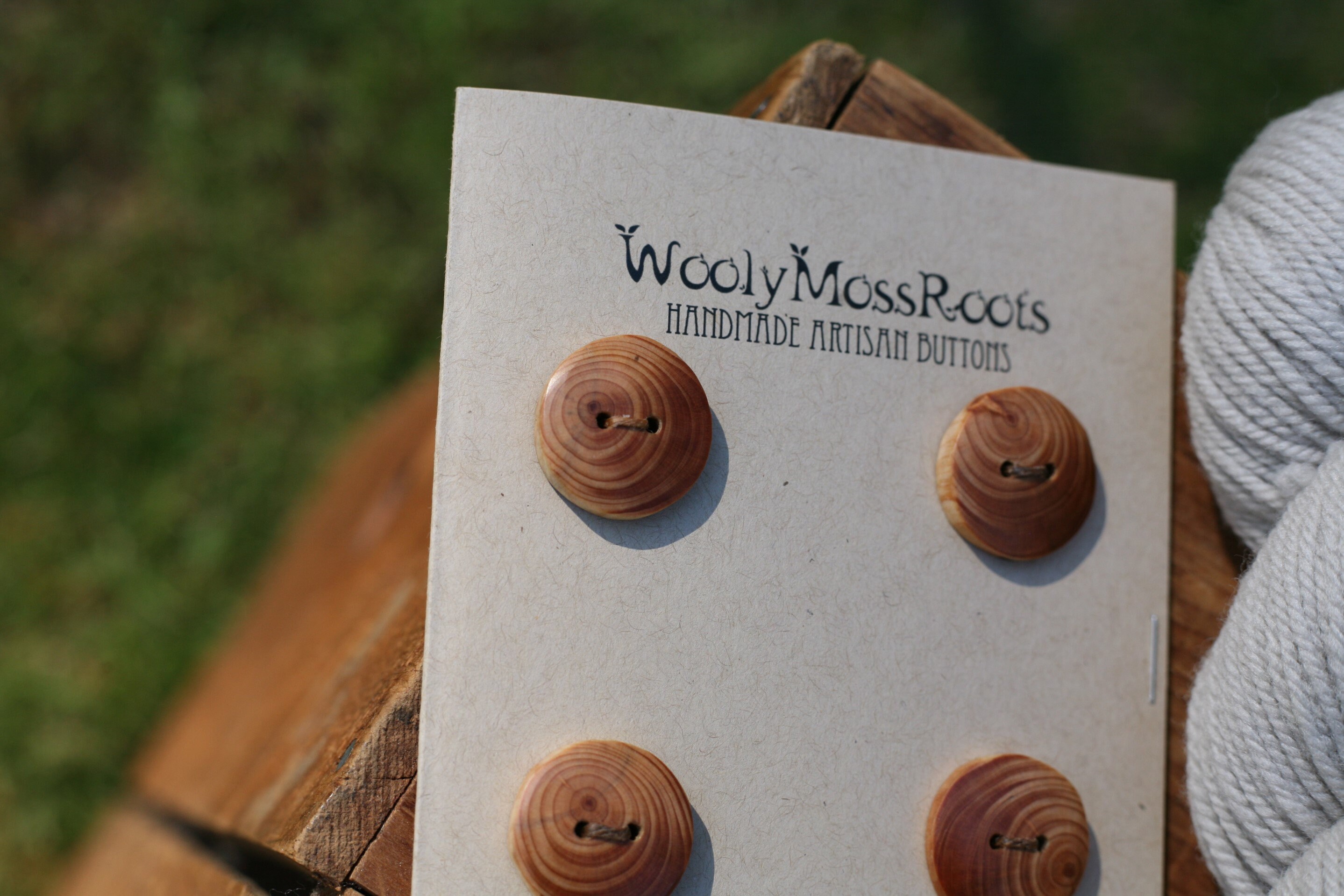 4 Rustic Wood Buttons in Oregon Hemlock