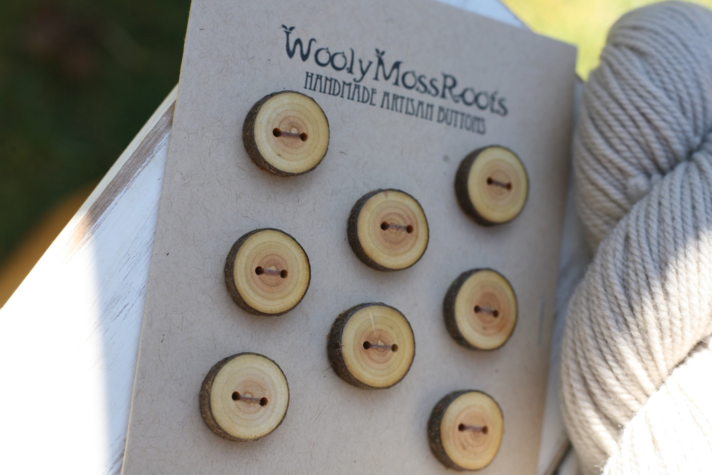 8 Rustic Wood Buttons in Oregon Cascara